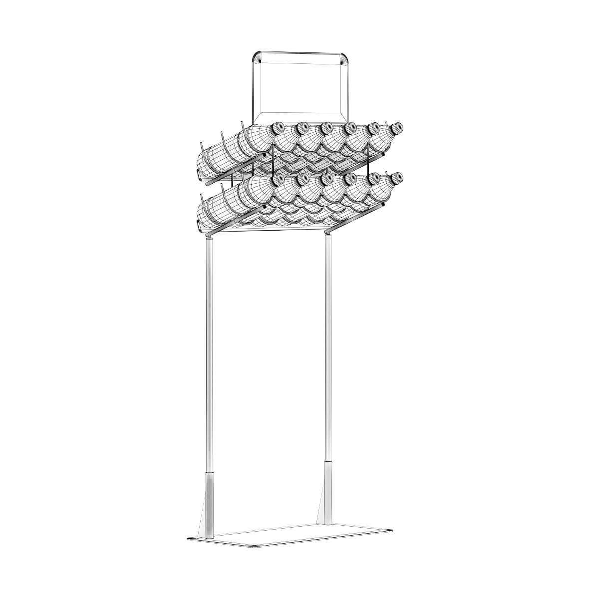 Small Rack with Water Bottles - 3D Model by cgaxis