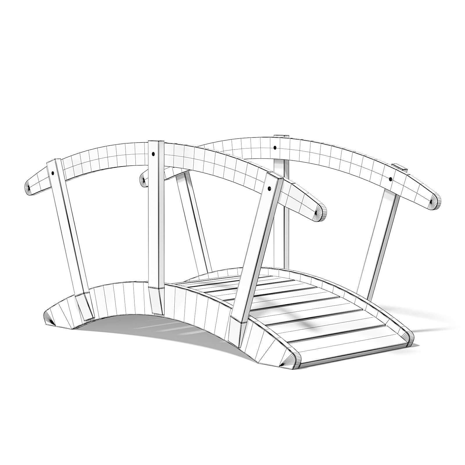 Small Wooden Bridge - 3D Model by cgaxis