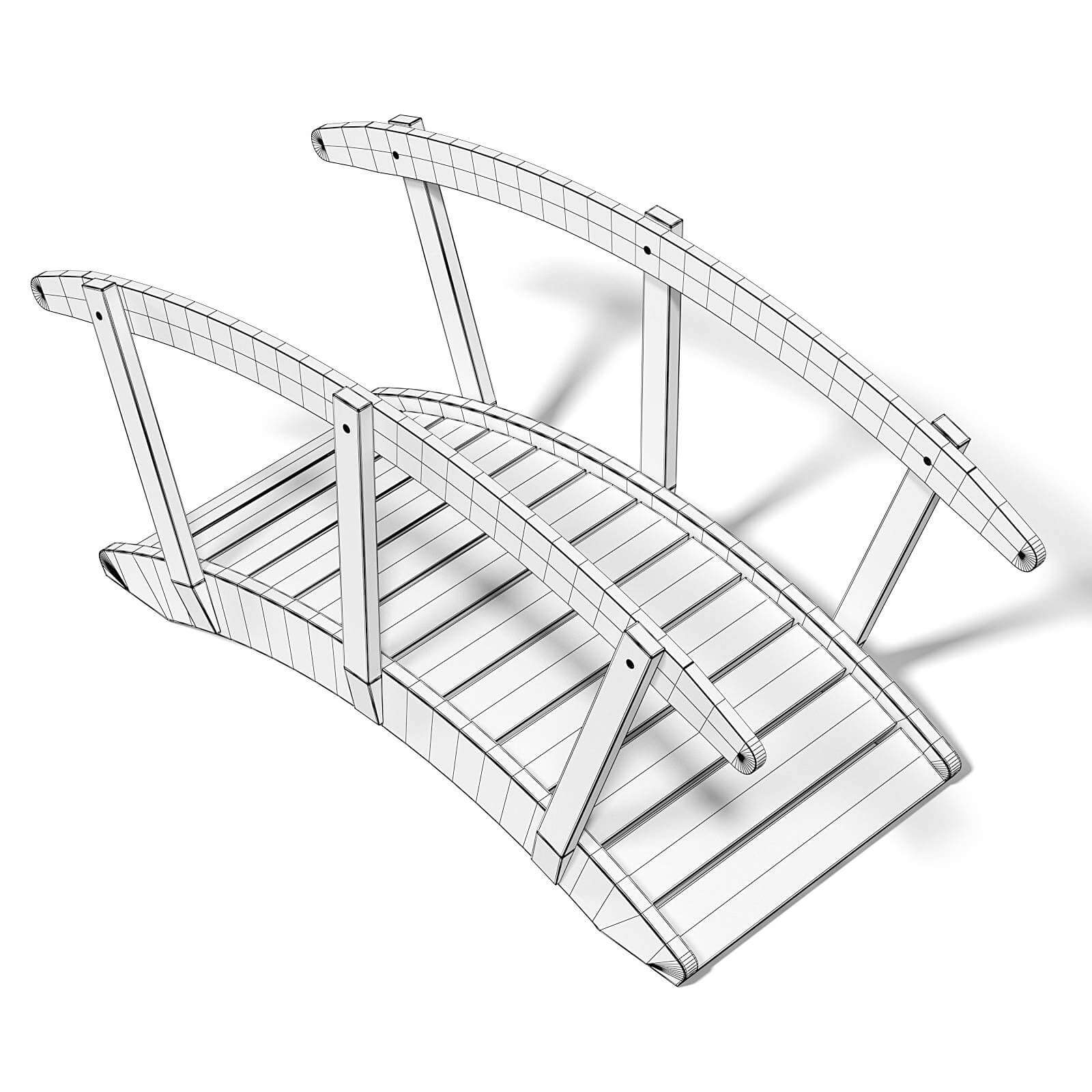 Small Wooden Bridge - 3D Model by cgaxis