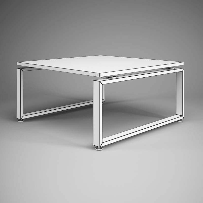 Square Office Table 27 - 3D Model by cgaxis