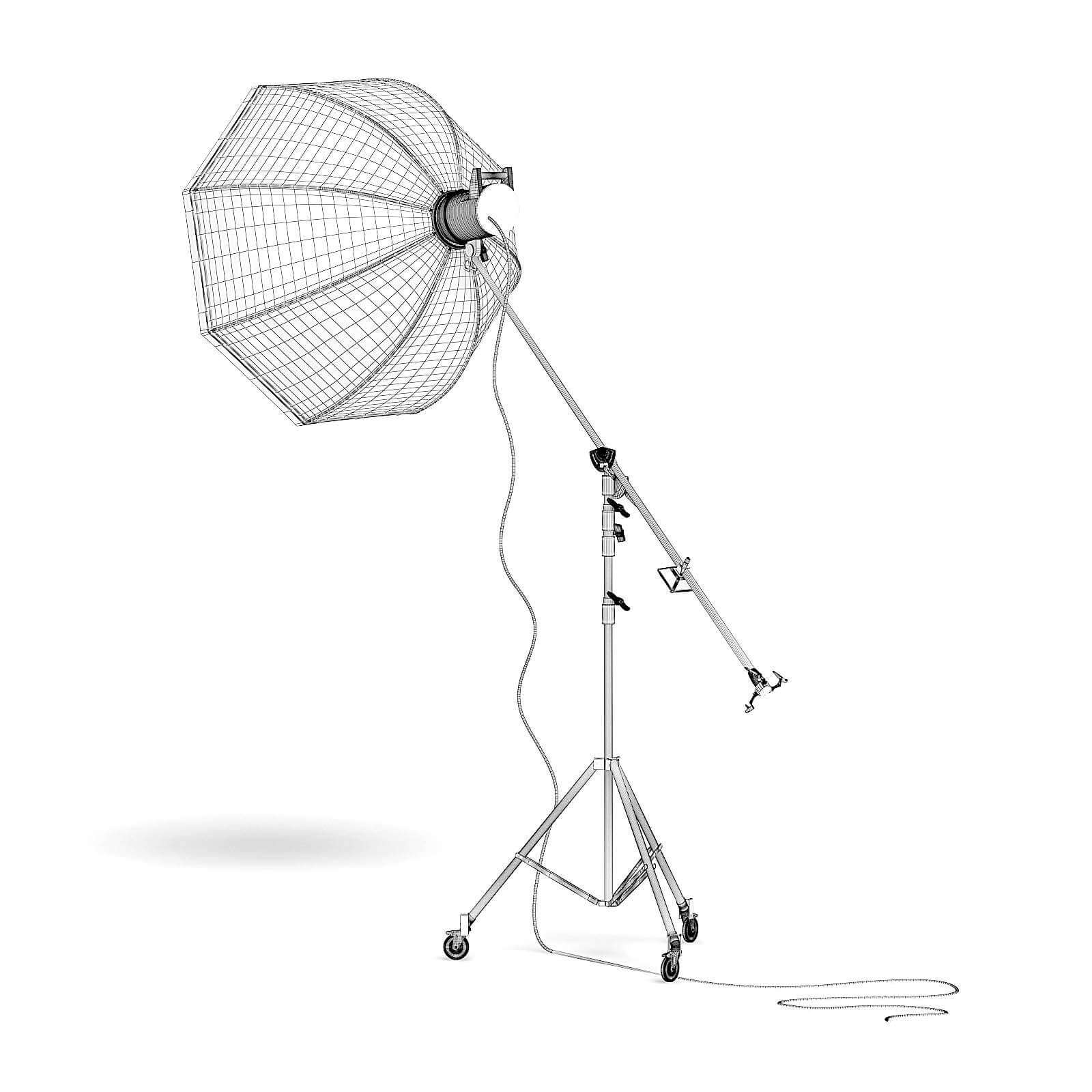 Studio Boom Arm with Softbox - 3D Model by cgaxis