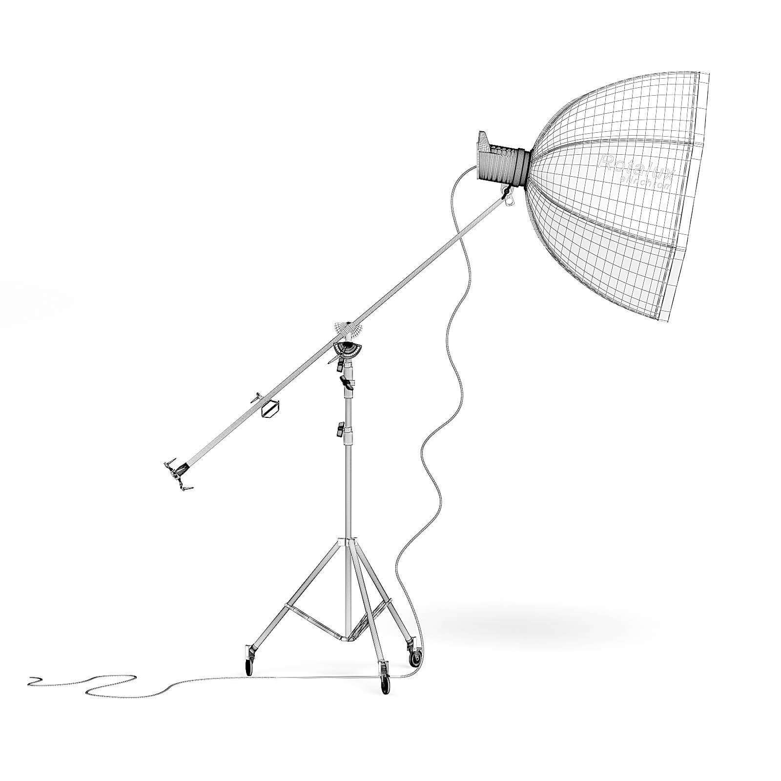Studio Boom Arm with Softbox - 3D Model by cgaxis