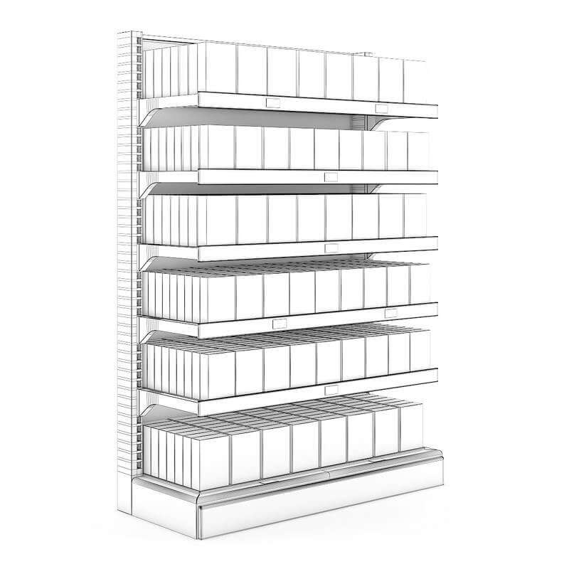 Supermarket Shelf 04 - 3D Model by cgaxis