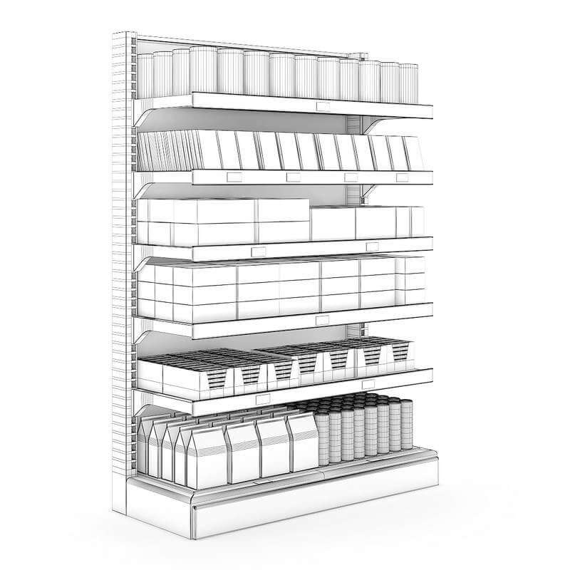 Supermarket Shelf 08 - 3D Model by cgaxis