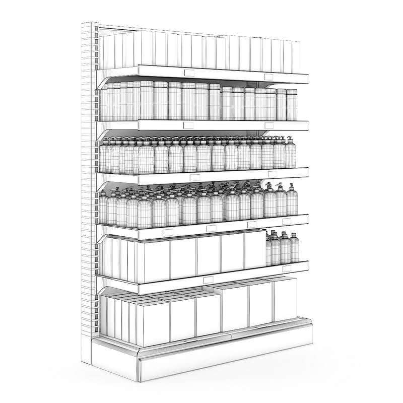 Supermarket Shelf 10 - 3D Model by cgaxis