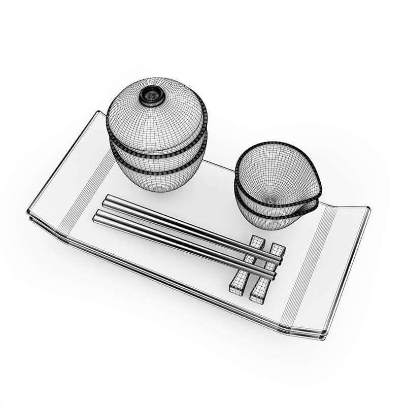 Sushi Tableware Set - 3D Model by cgaxis