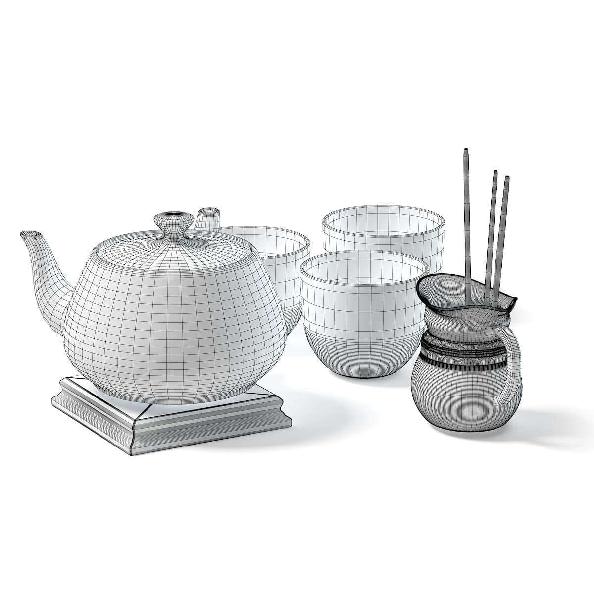 Tea Set - 3D Model by cgaxis