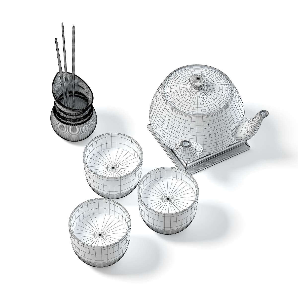 Tea Set - 3D Model by cgaxis