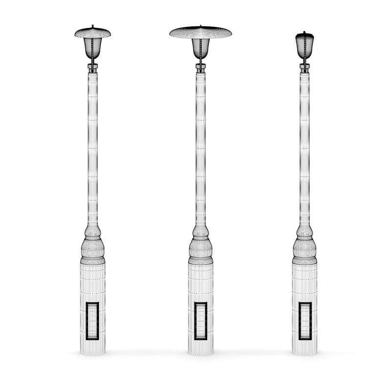 Three Street Lamps - 3D Model by cgaxis