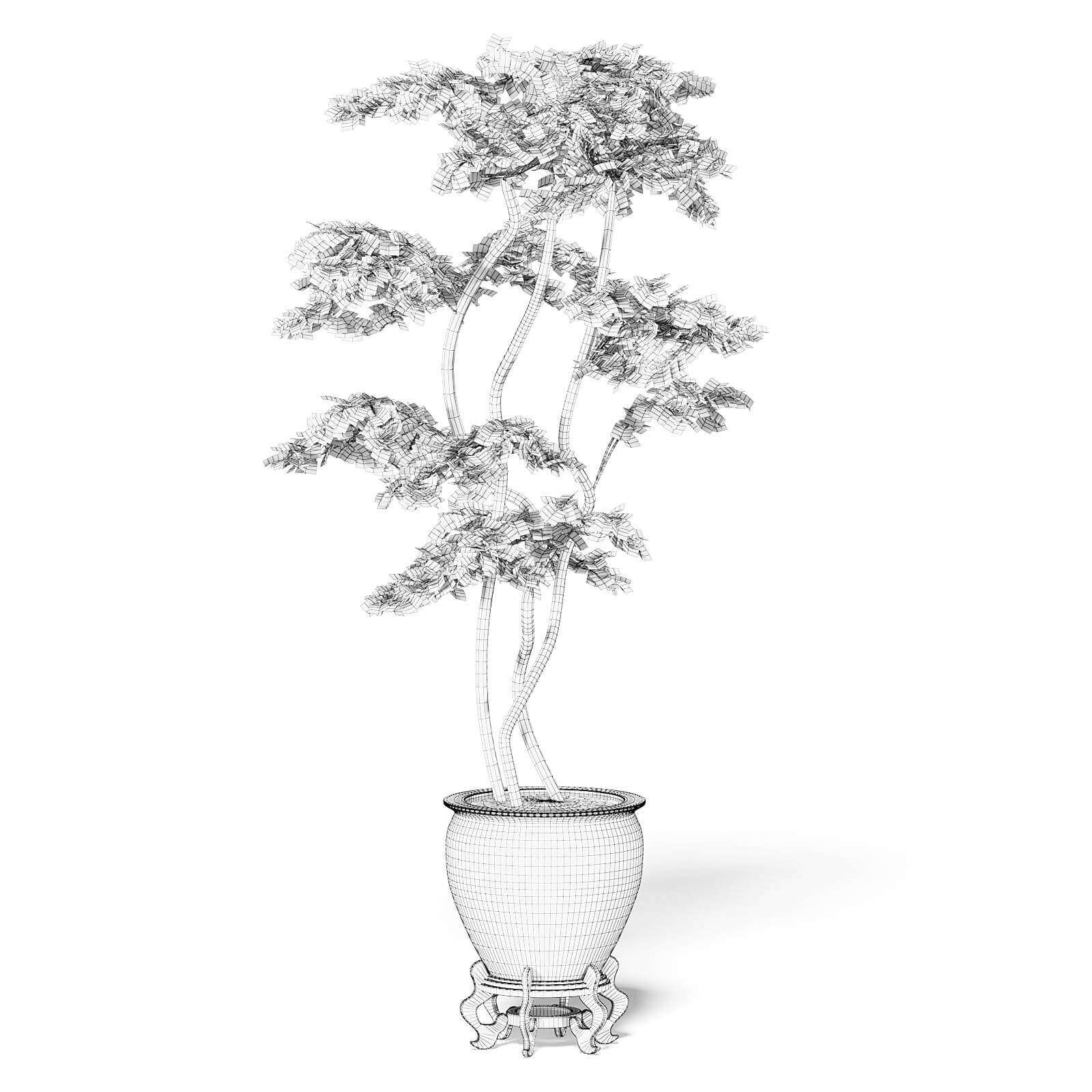 Tree in Metal Pot - 3D Model by cgaxis