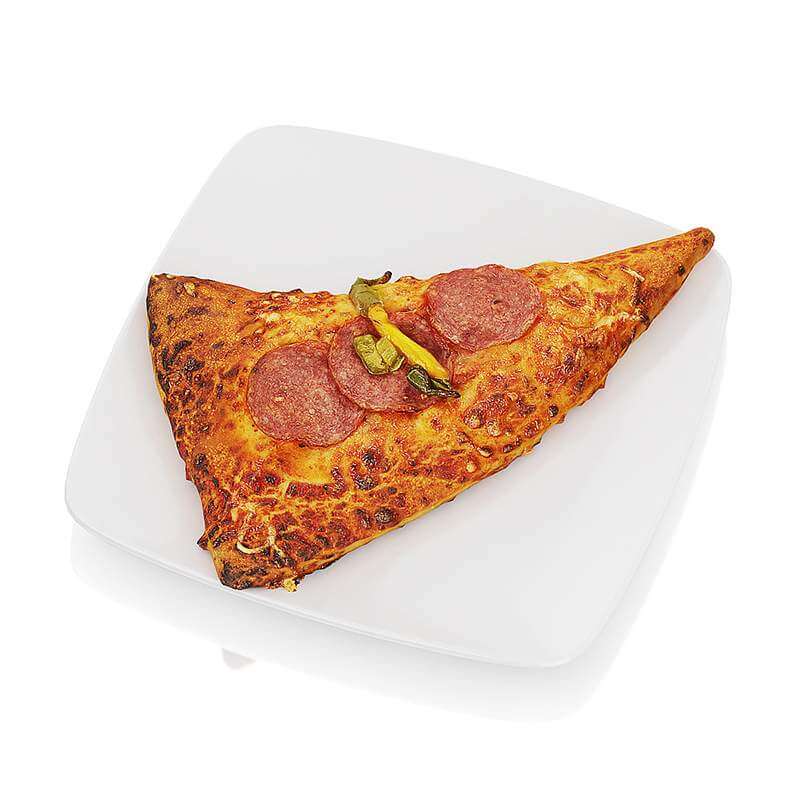 Pizza with Salami and Cheese - 3D Model by cgaxis