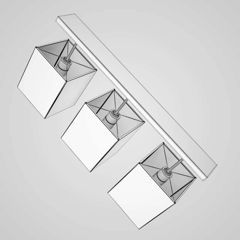 Triple Wooden Ceiling Lamp 13 - 3D Model by cgaxis