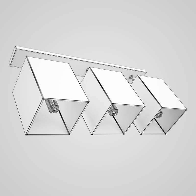 Triple Wooden Ceiling Lamp 13 - 3D Model by cgaxis