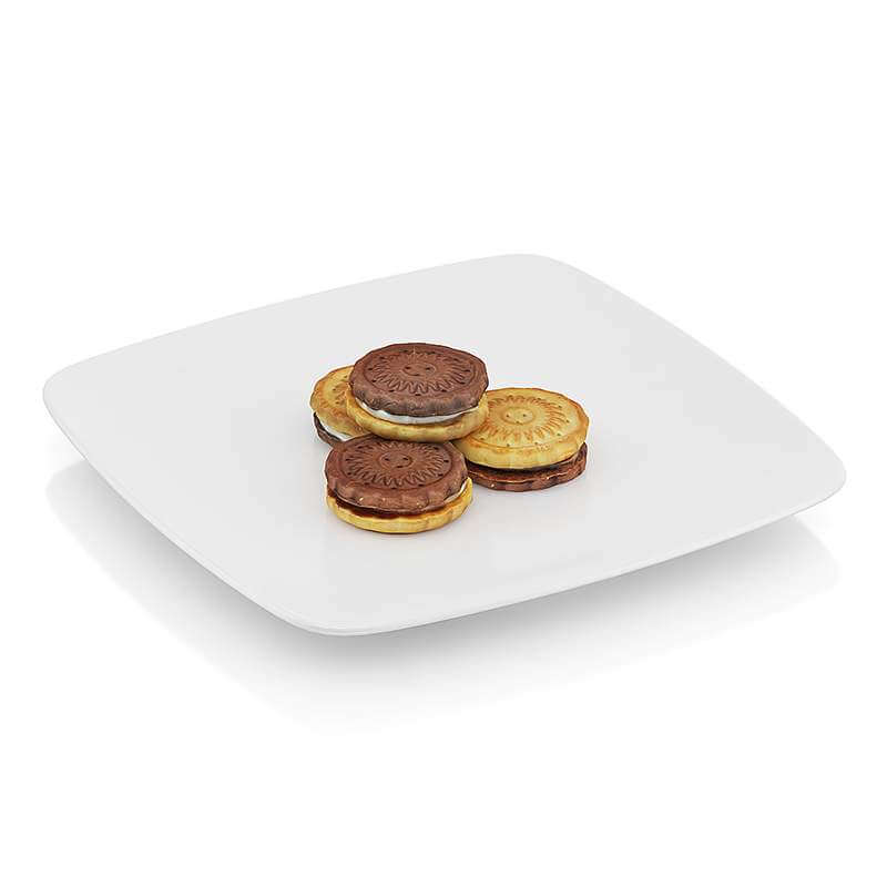 Two Color Cookies - 3D Model by cgaxis