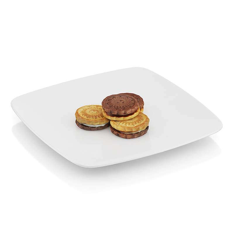 Two Color Cookies - 3D Model by cgaxis