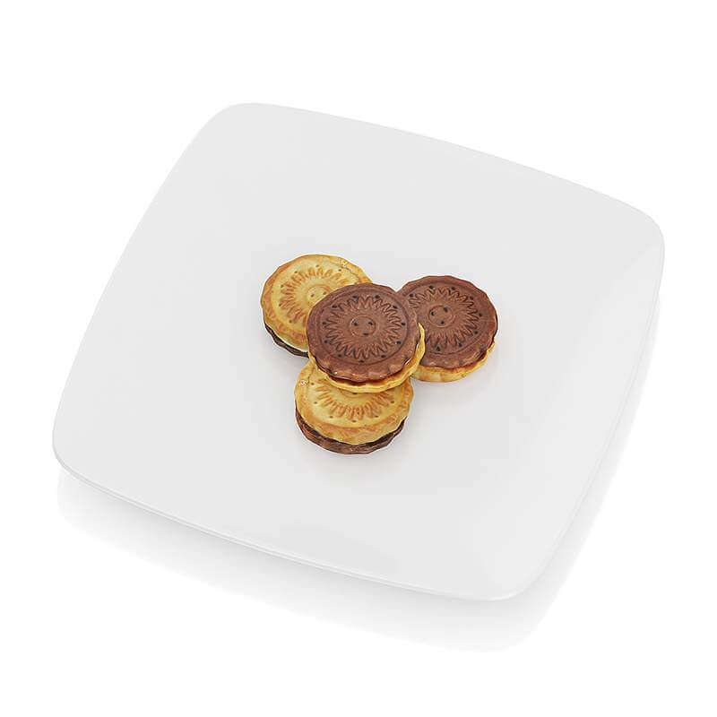 Two Color Cookies - 3D Model by cgaxis