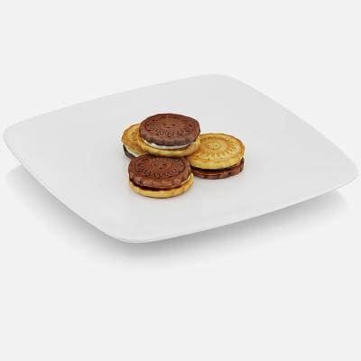 Two Color Cookies - 3D Model by cgaxis