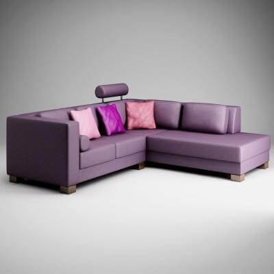 Violet Corner Sofa 14 - 3D Model by cgaxis