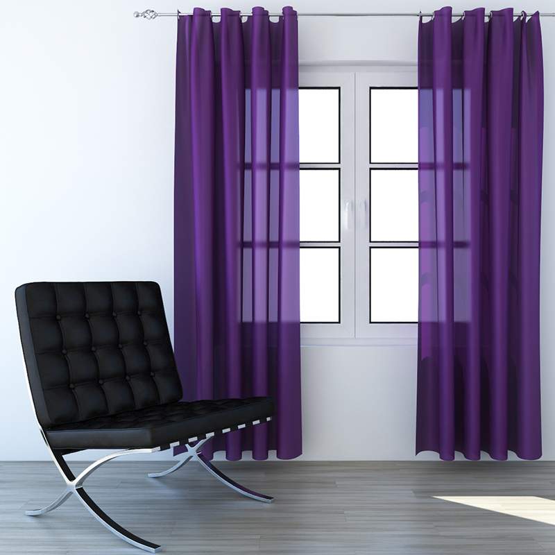 Violet Curtains - 3D Model by cgaxis