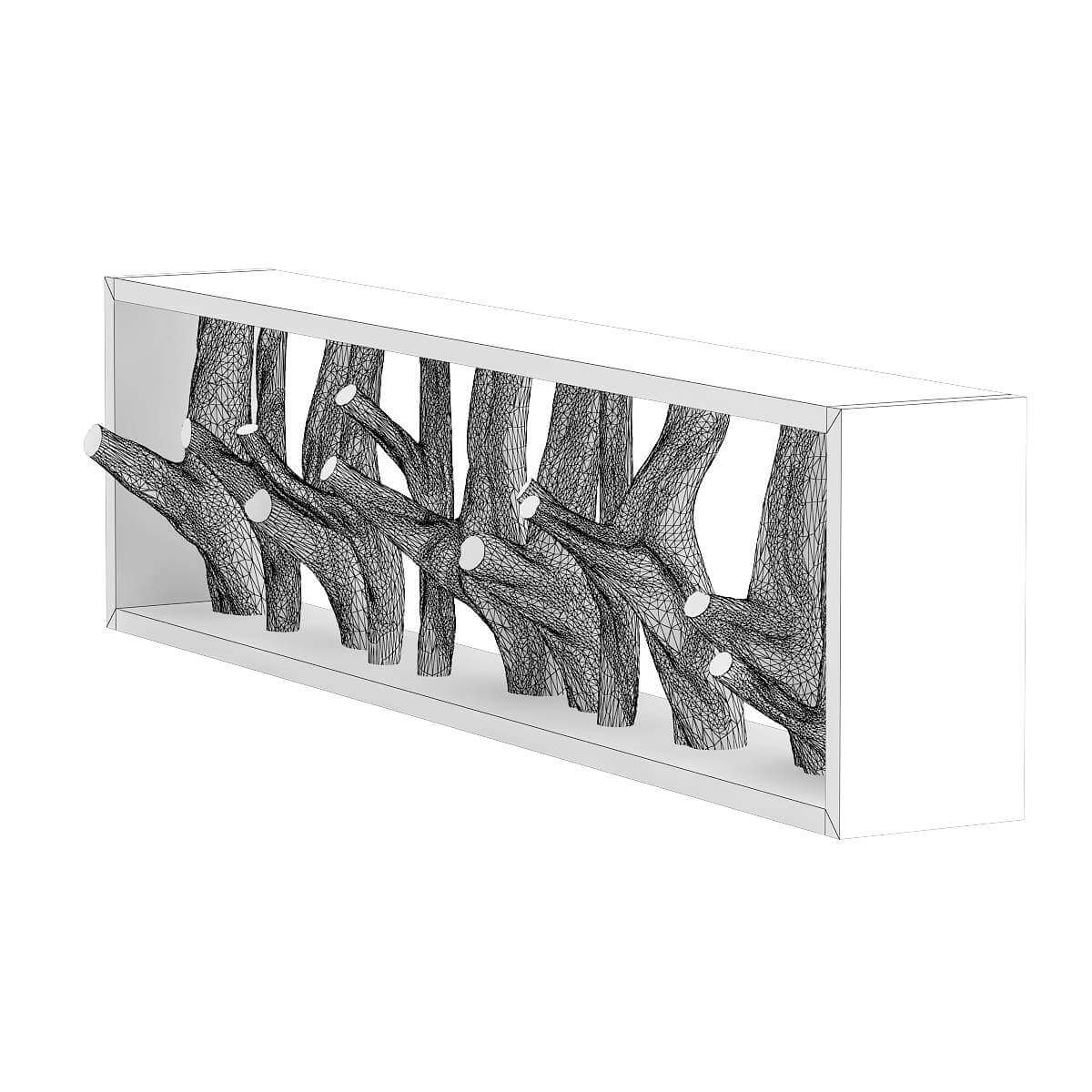 Wall Shelf with Tree Branches - 3D Model by cgaxis