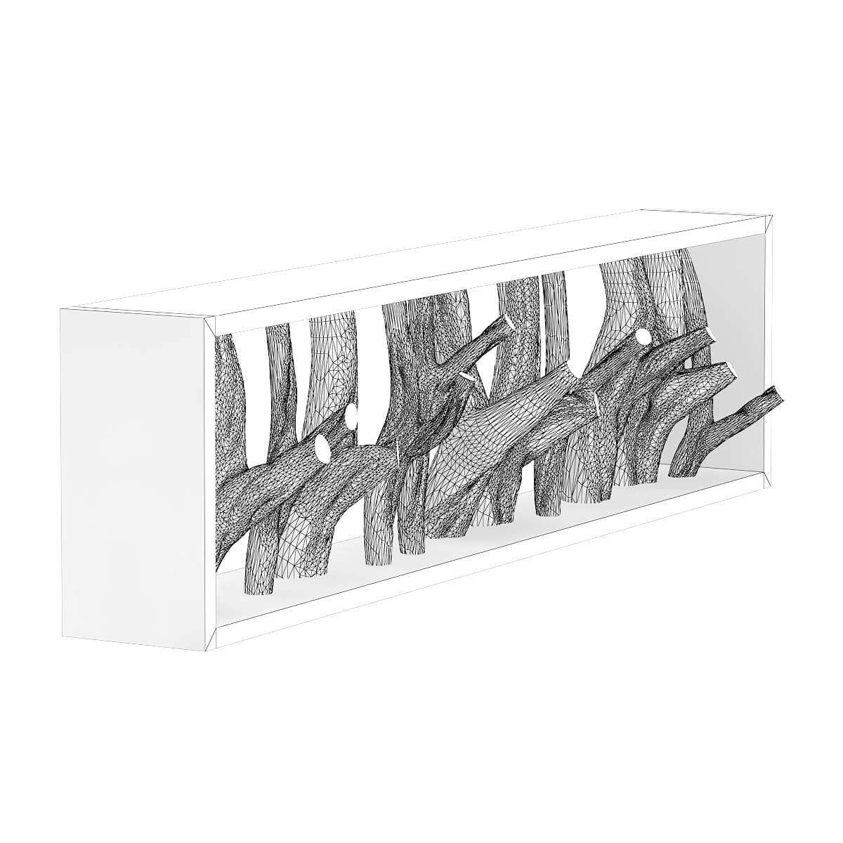 Wall Shelf with Tree Branches - 3D Model by cgaxis