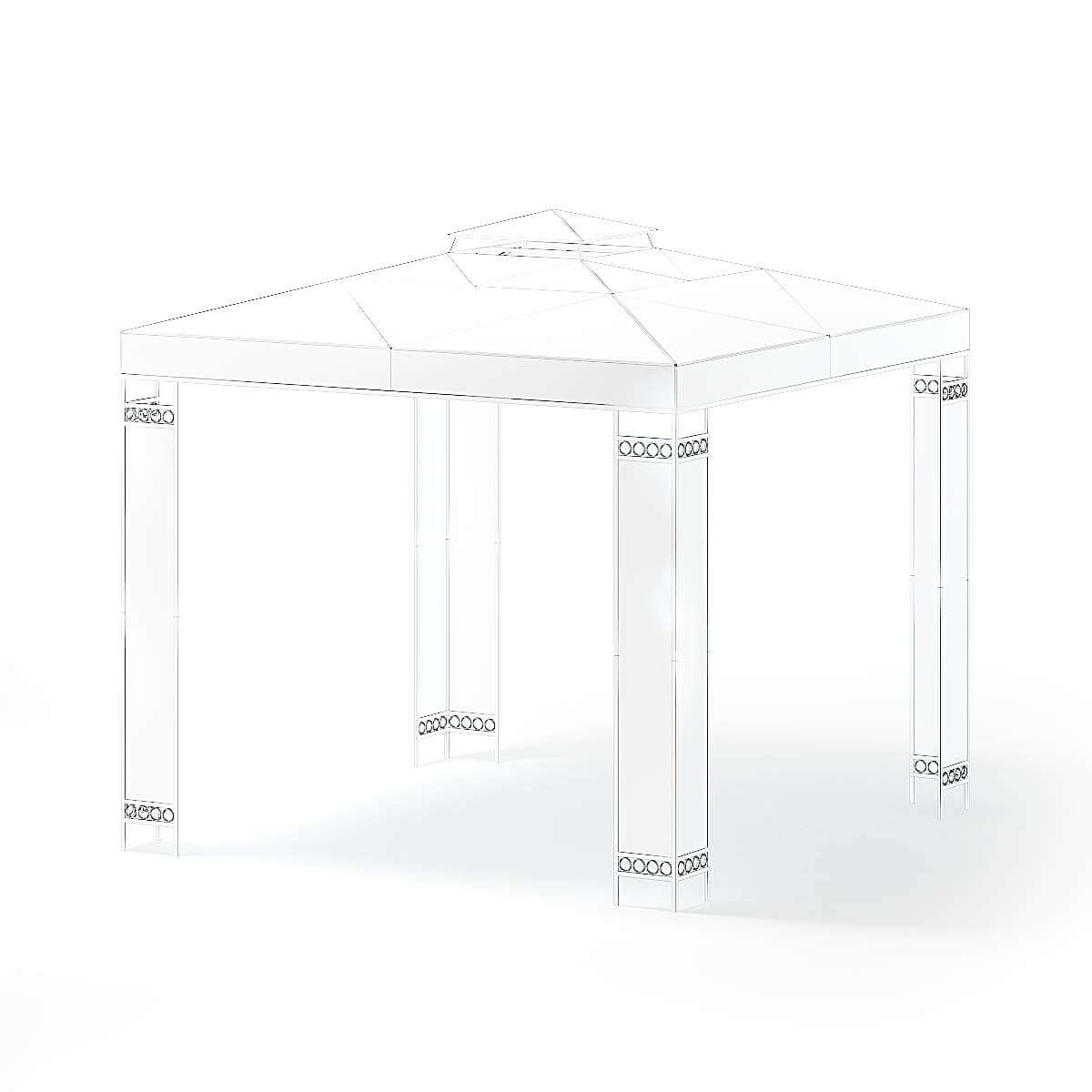White Garden Pavilion - 3D Model by cgaxis