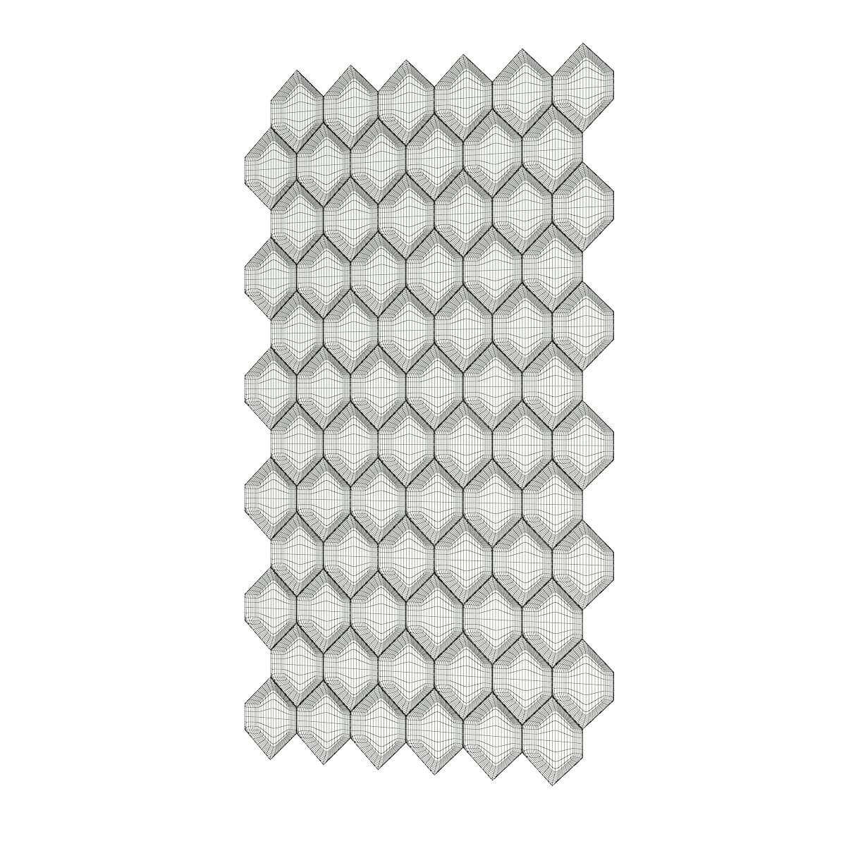 White Hexagonal Wall Panel - 3D Model by cgaxis