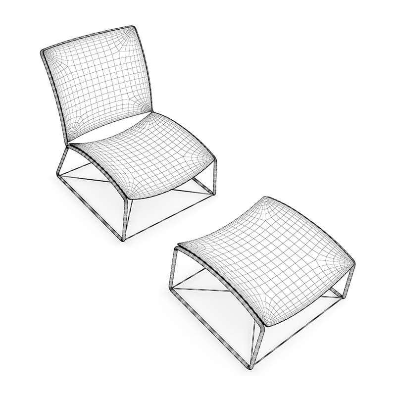 White Lounge Chair - 3D Model by cgaxis