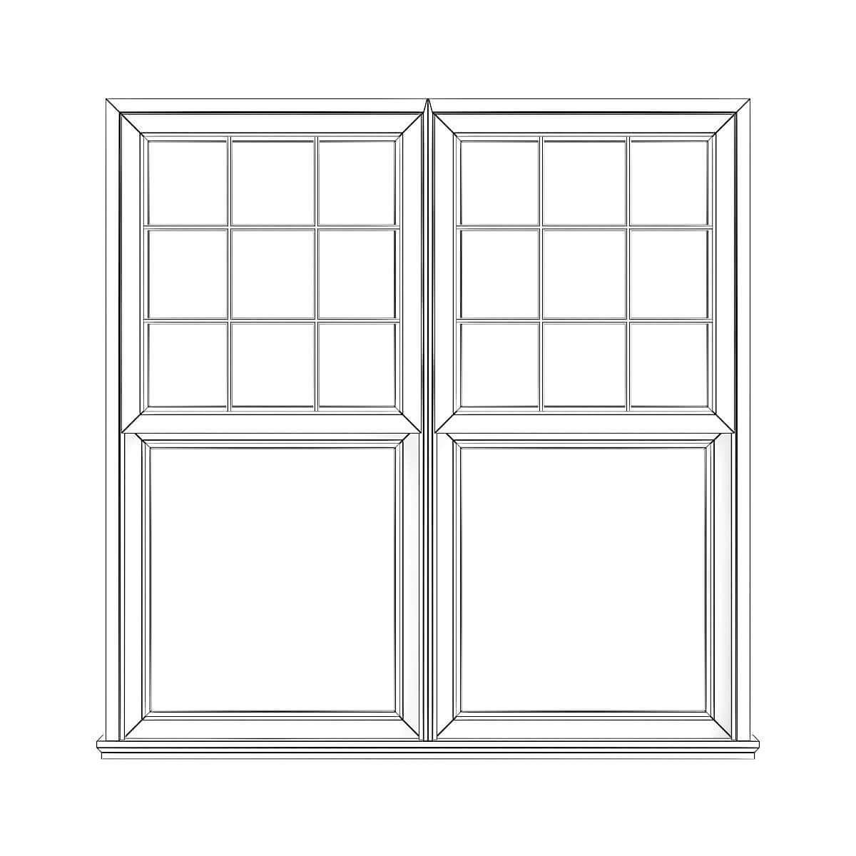 White Window (143.5 x 140 cm) - 3D Model by cgaxis
