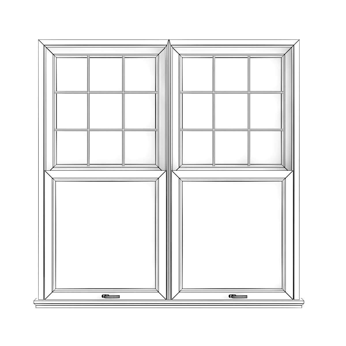 White Window (143.5 x 140 cm) - 3D Model by cgaxis