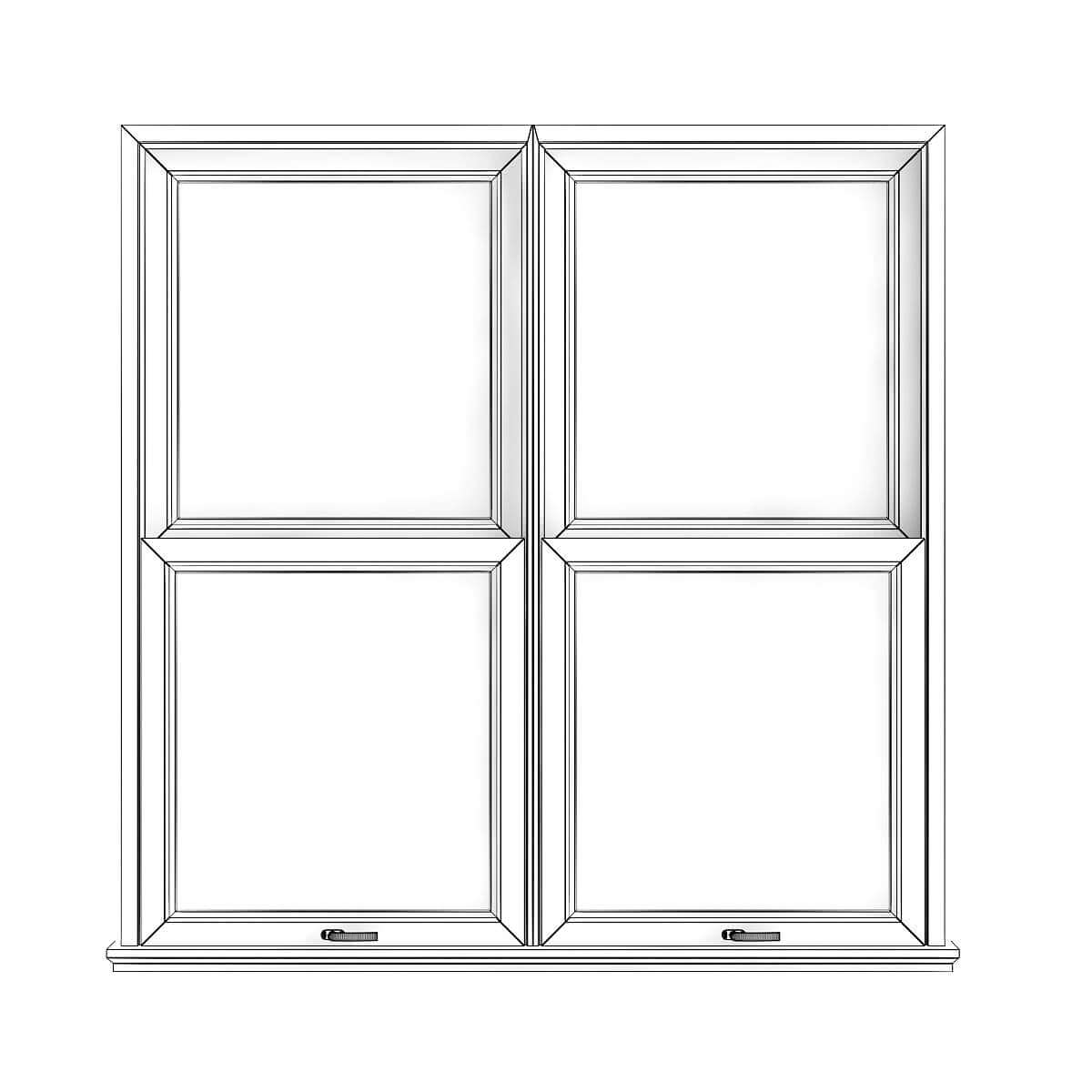 White Window (143.5 x 140 cm) - 3D Model by cgaxis