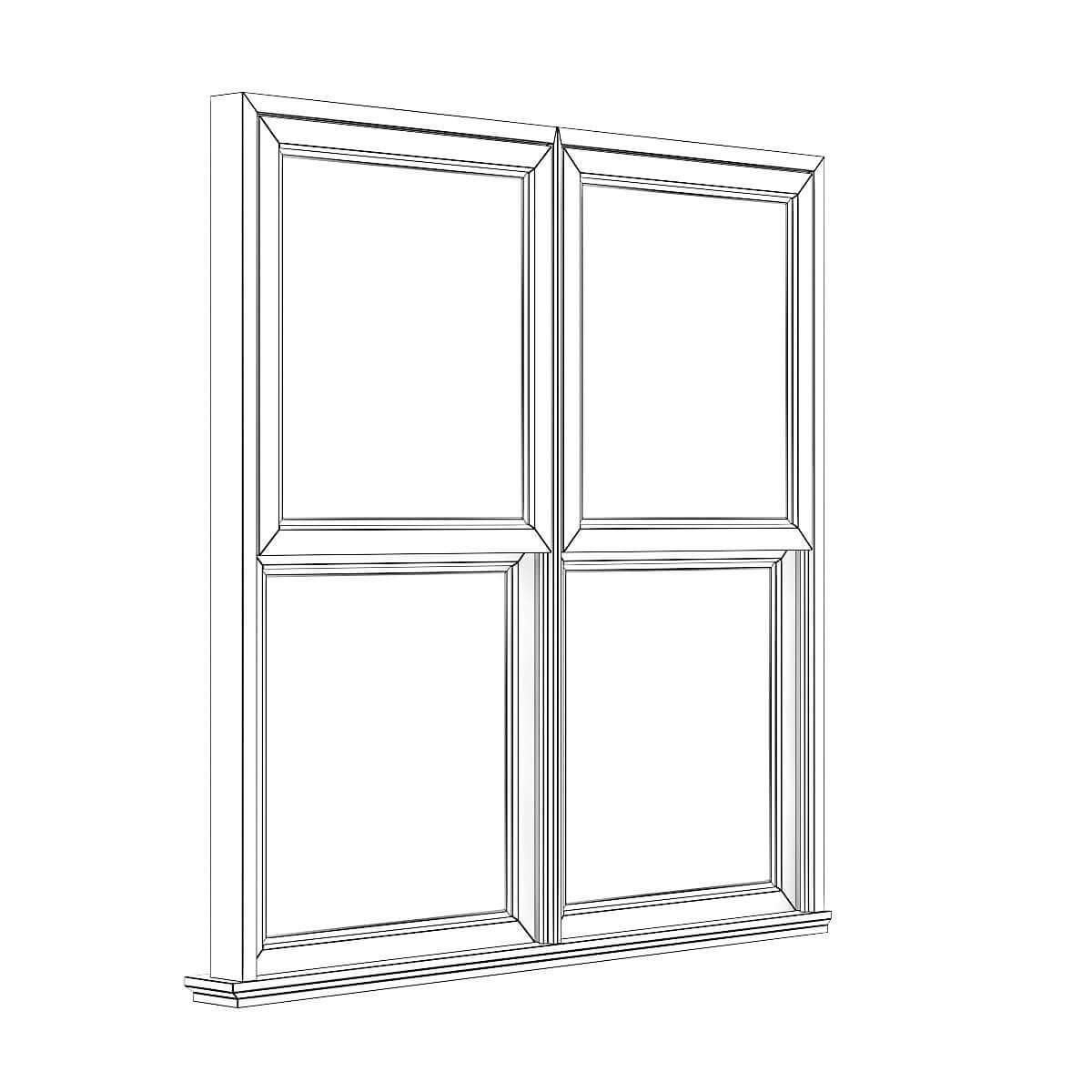 White Window (143.5 x 140 cm) - 3D Model by cgaxis