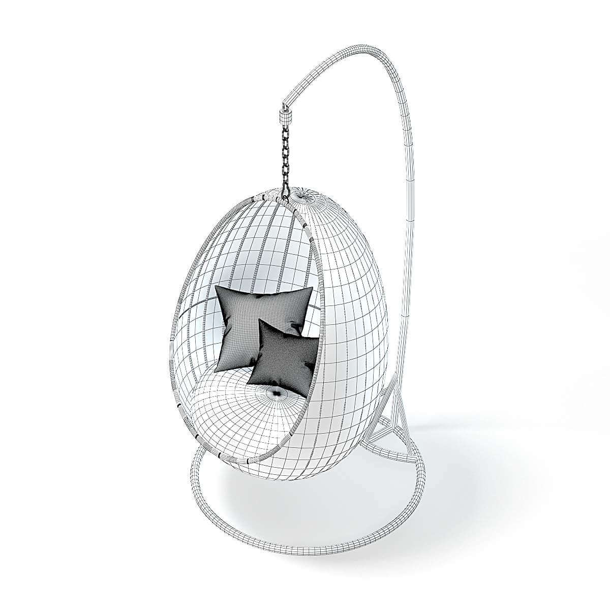 Wicker Hanging Chair - 3D Model by cgaxis