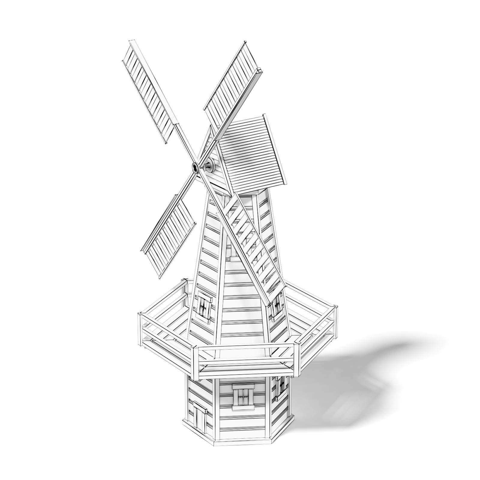 Miniature Windmill - 3D Model by cgaxis