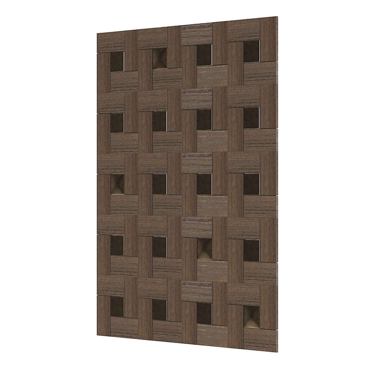 Wood and Bronze Wall Panel - 3D Model by cgaxis