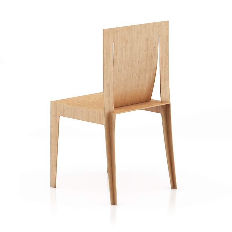 Wooden Chair 7 - 3D Model by cgaxis