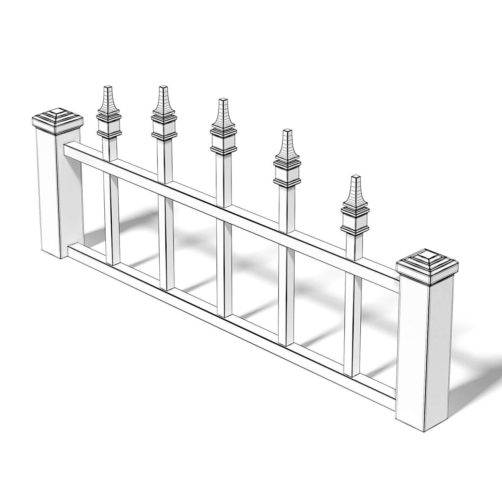 Wooden Fence - 3D Model by cgaxis