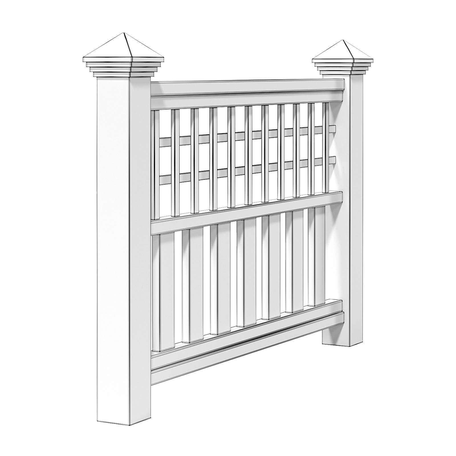 Wooden Fence - 3D Model by cgaxis