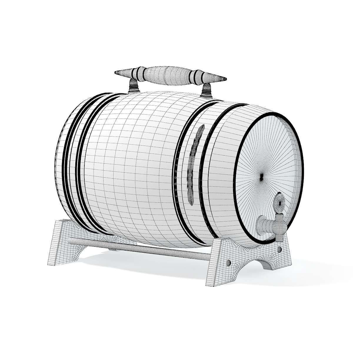 Wooden Keg - 3D Model by cgaxis