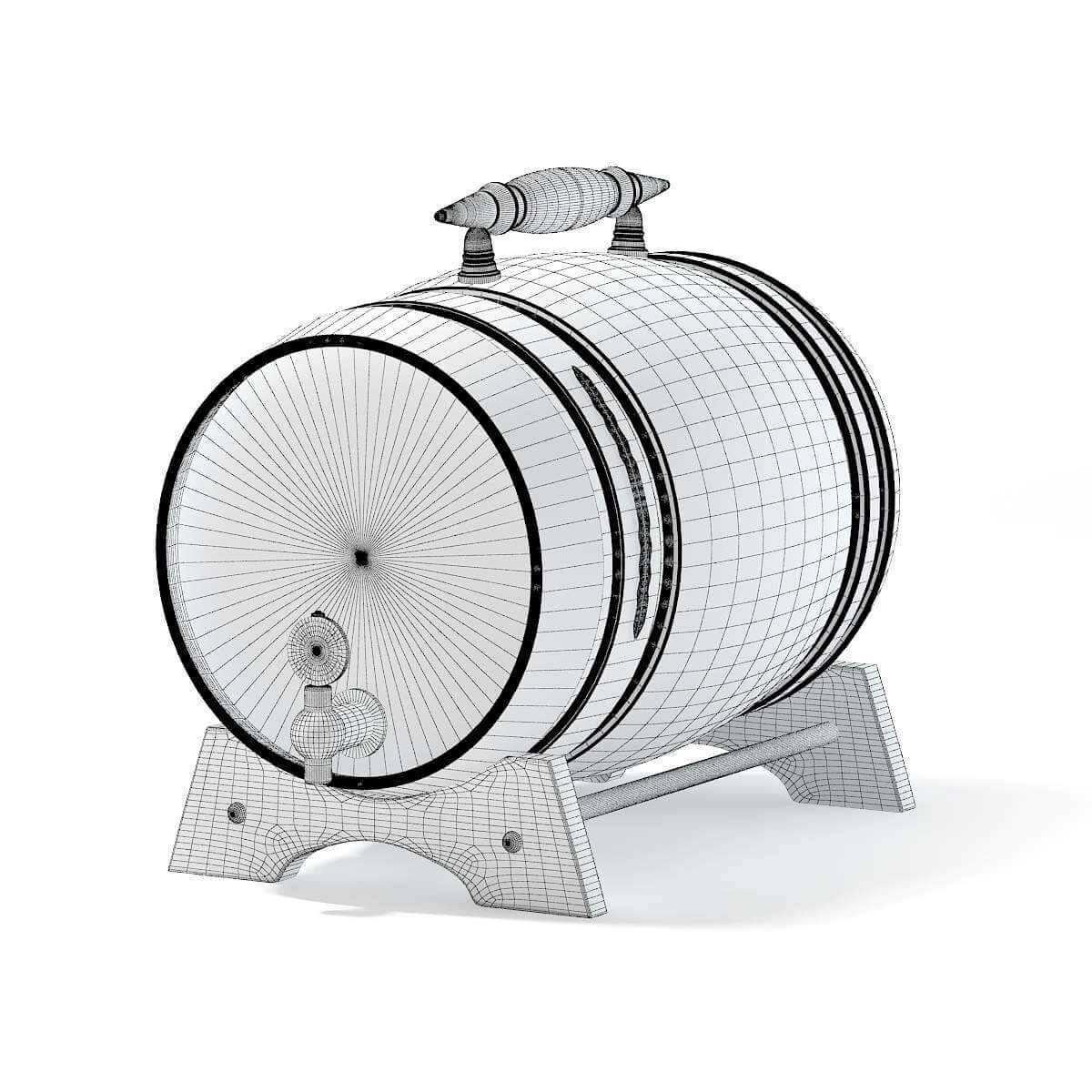 Wooden Keg - 3D Model by cgaxis