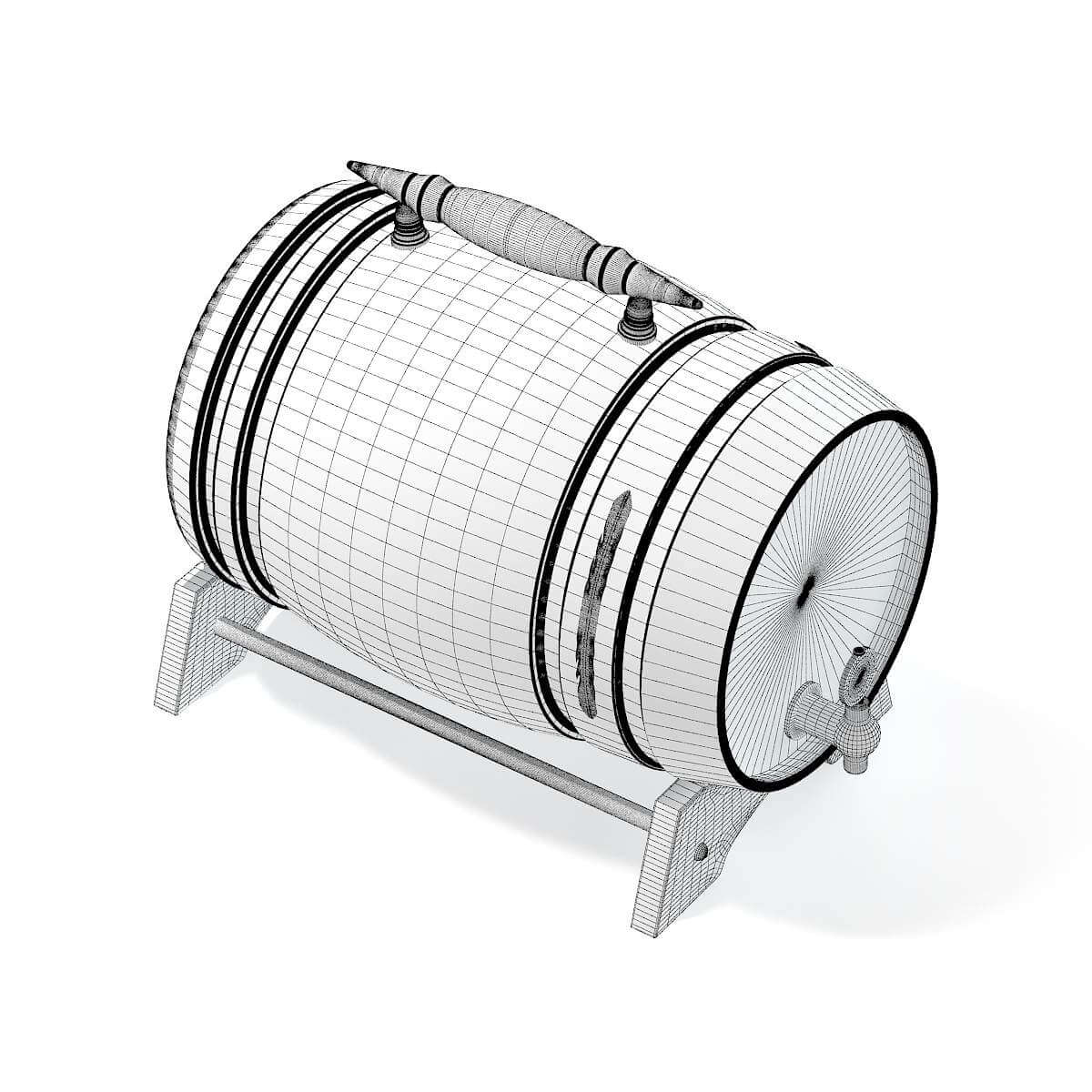 Wooden Keg - 3D Model by cgaxis