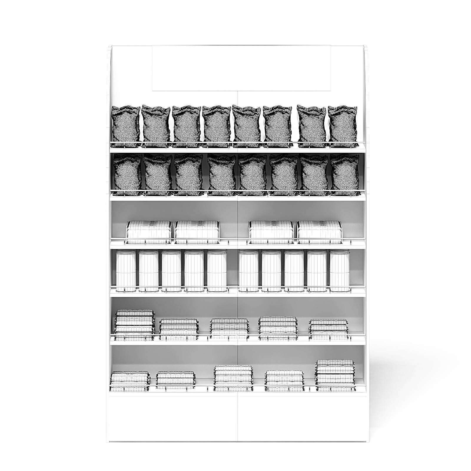 Wooden Market Shelf - 3D Model by cgaxis