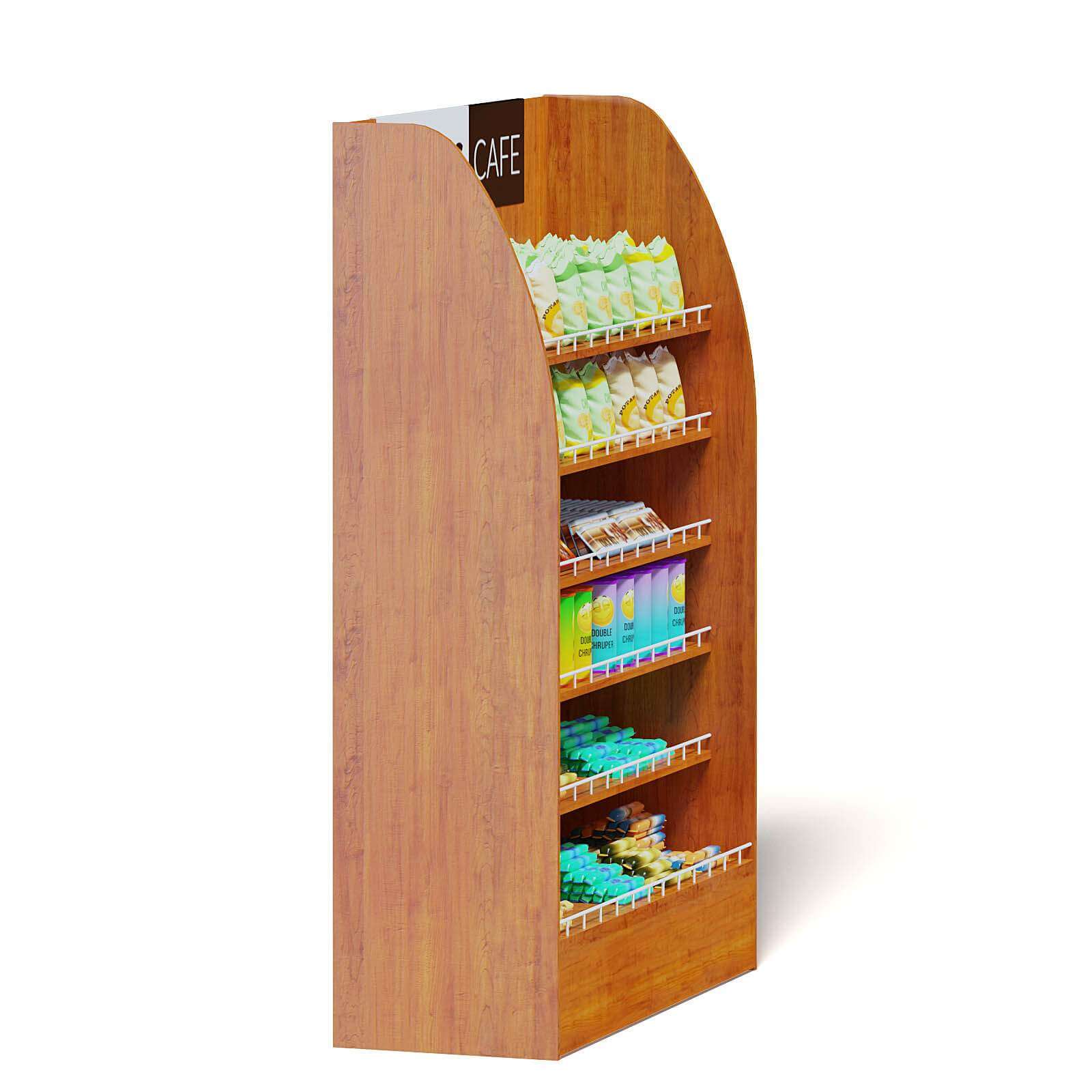 Wooden Market Shelf - 3D Model by cgaxis