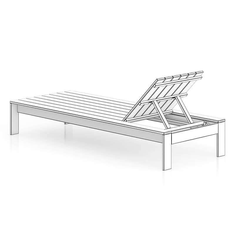 Wooden Sunbed - 3D Model by cgaxis
