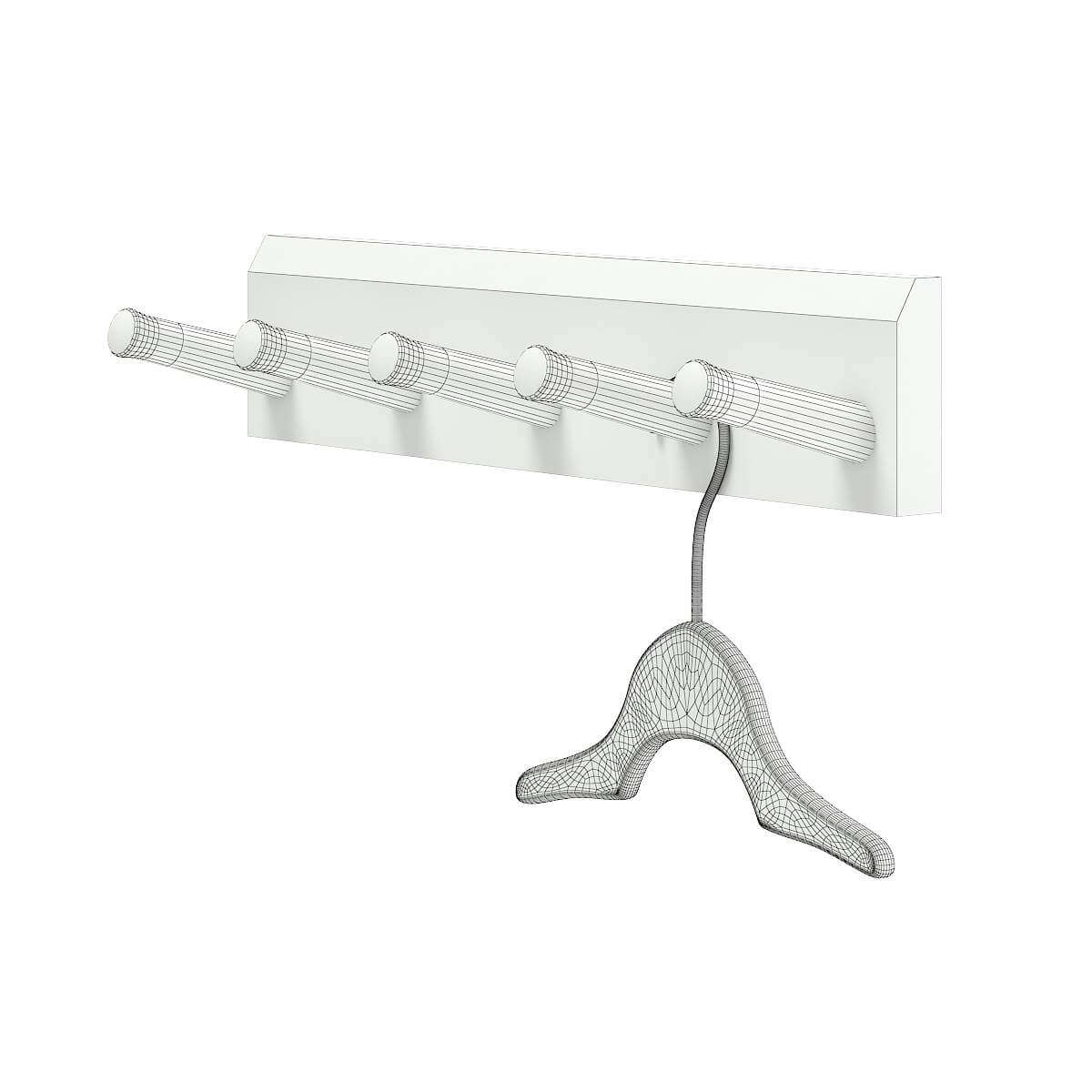 Wooden Wall Hanger - 3D Model by cgaxis