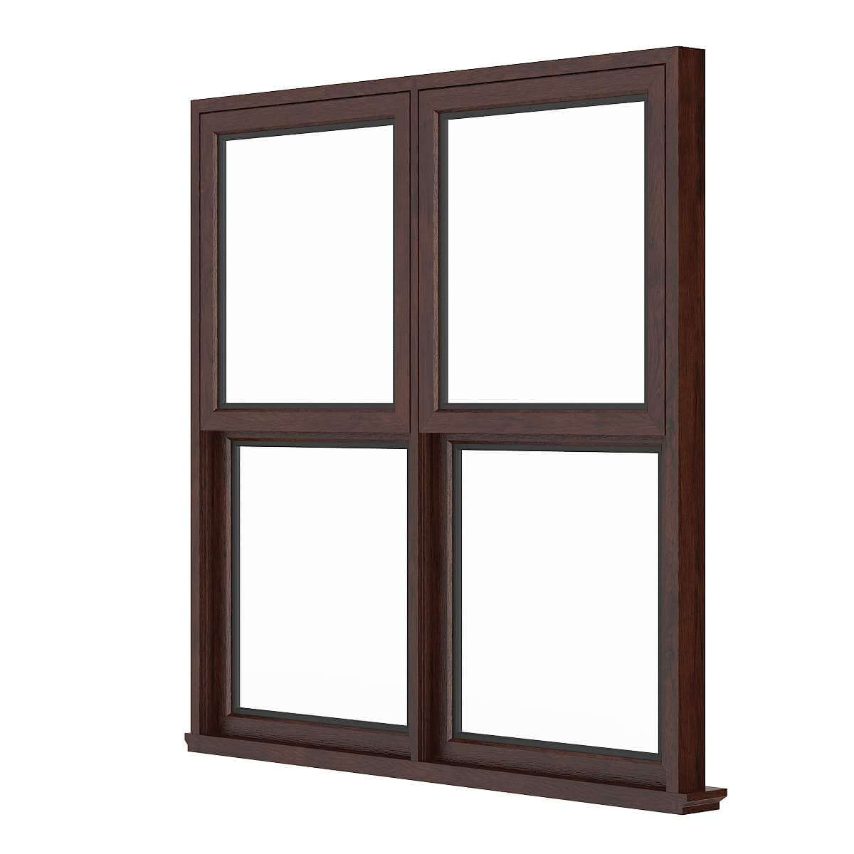 Wooden Window (143.5 x 140 cm) - 3D Model by cgaxis