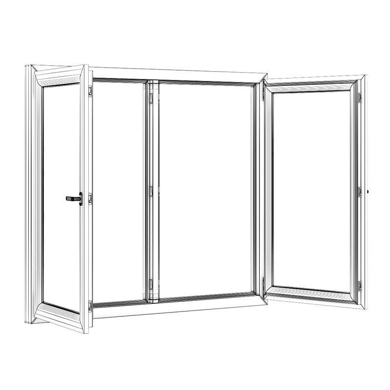 Wooden Window 1730mm x 1500mm - 3D Model by cgaxis