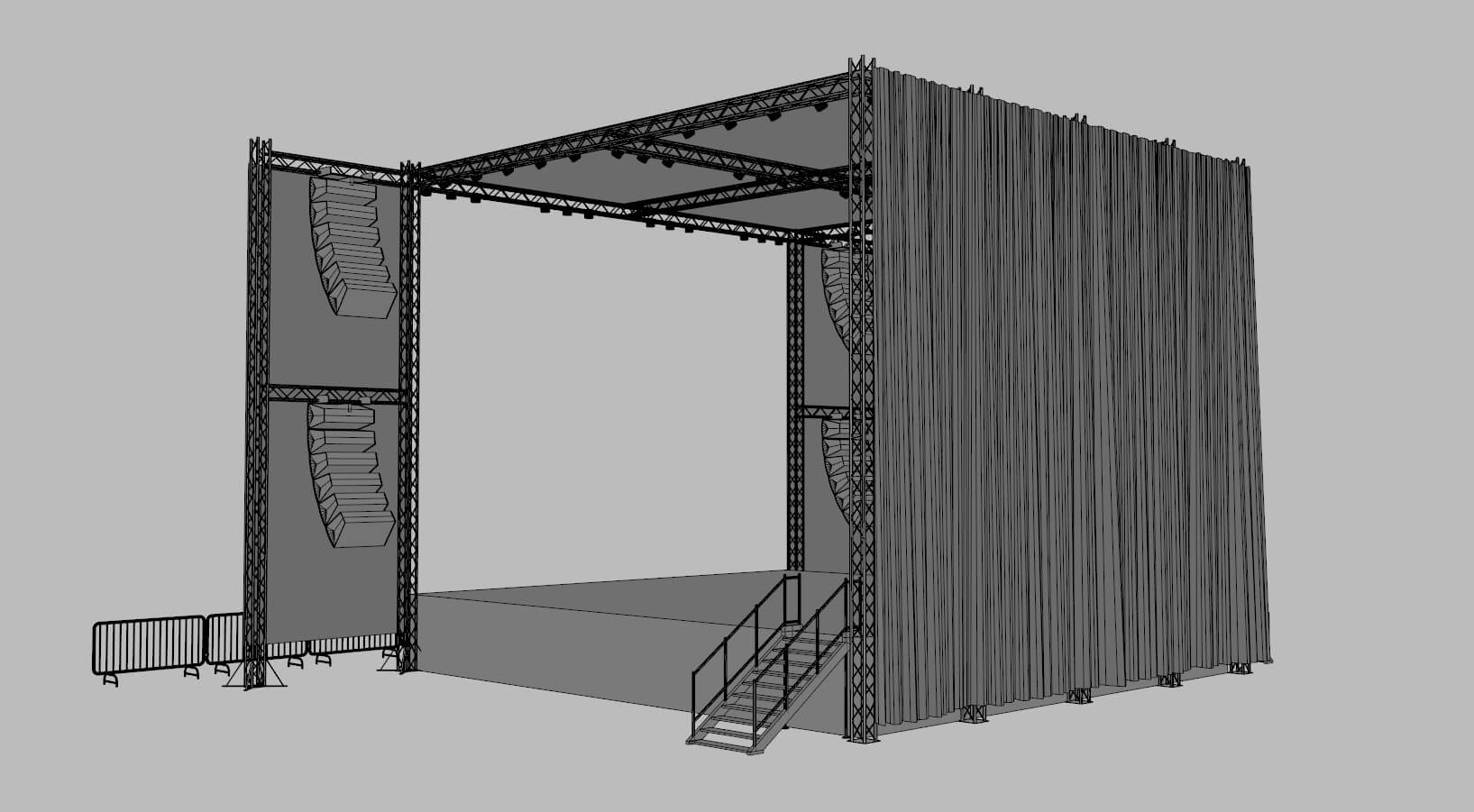 Concert Stage 6 - 3D Model by CGBee