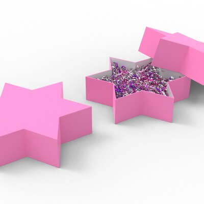 Crinkle Paper Gift Box Star Shape - 3D Model by CGBee