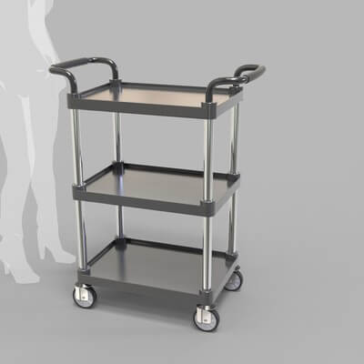 Food Service Cart - 3D Model by CGBee